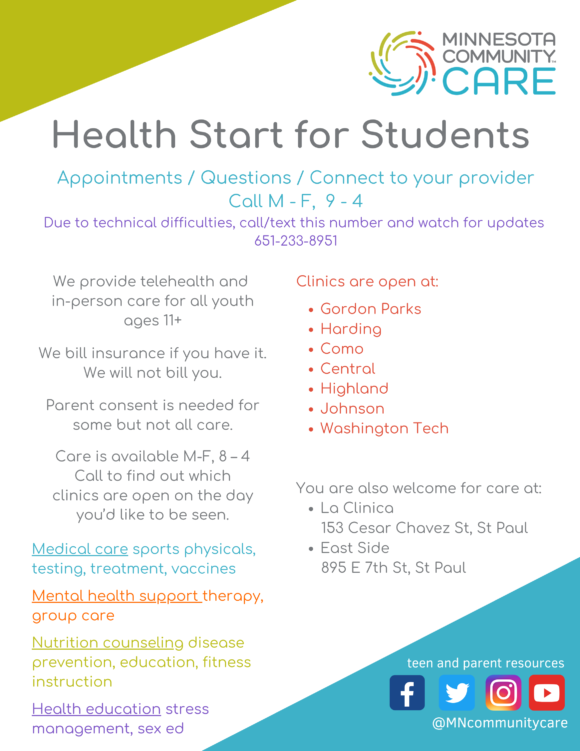 Health Start Back to School - Minnesota Community Care